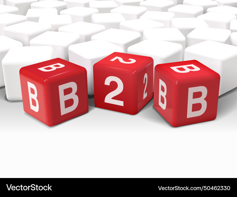 3d dice with word b2b Royalty Free Vector Image