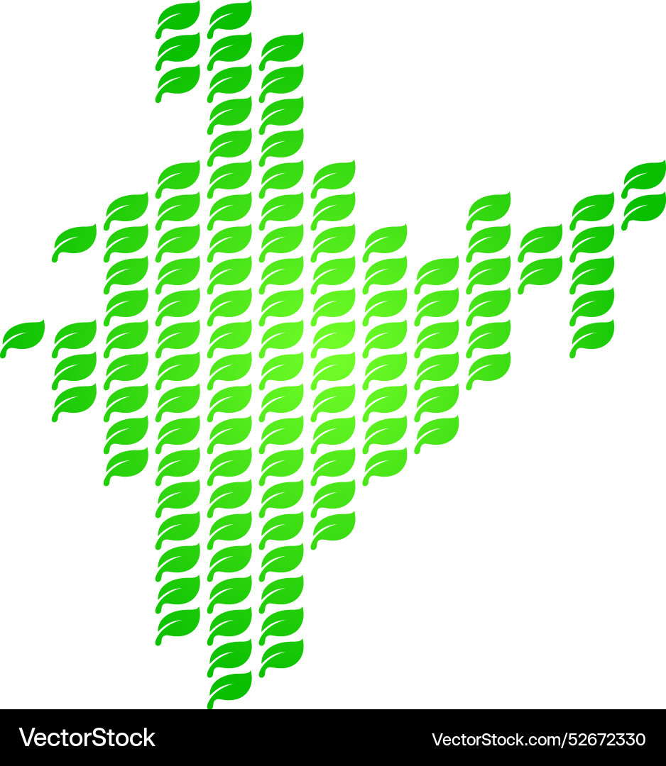 Abstract india map formed by leaf shapes Vector Image