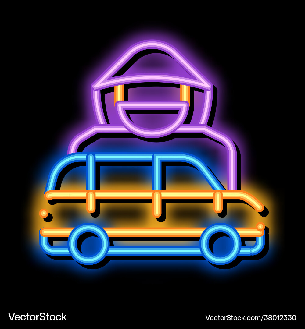 Auto-Treiber-Logo Neonleuchten Symbol Lizenzfreier Vektor