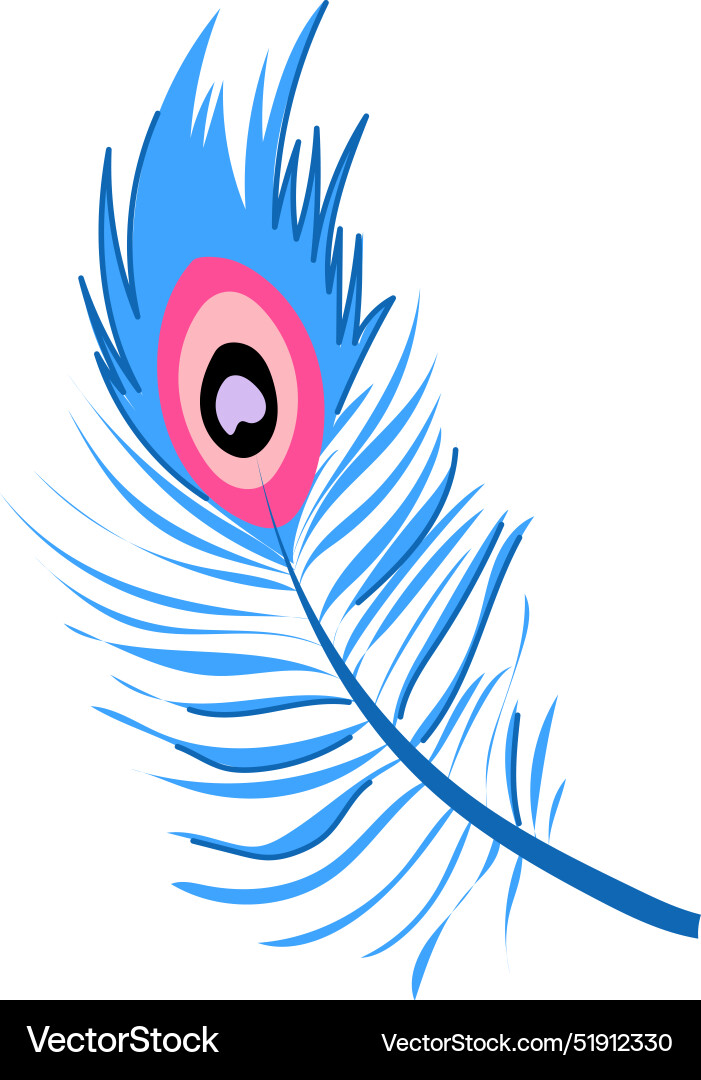 Bird peacock feather cartoon Royalty Free Vector Image