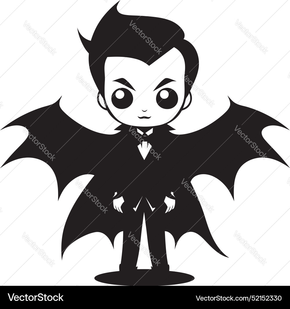 Fang tastic fun adorable logo with wings Vector Image