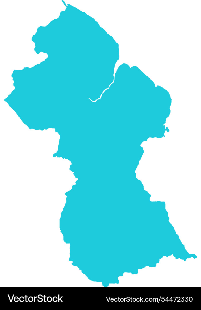 Guyana map in blue country border Royalty Free Vector Image