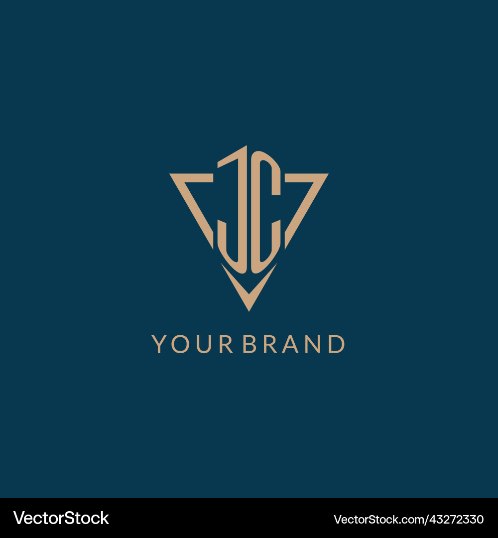 Jc logo initials triangle shape style creative Vector Image