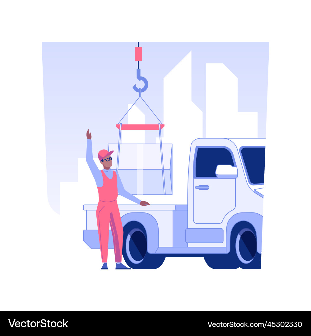Large object moving isolated concept Royalty Free Vector