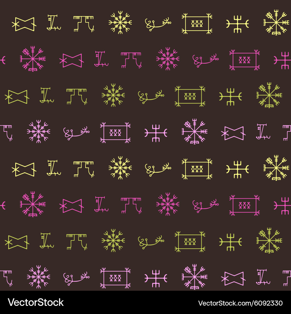 Nordic Runes & Warriors Background Royalty Free Vector