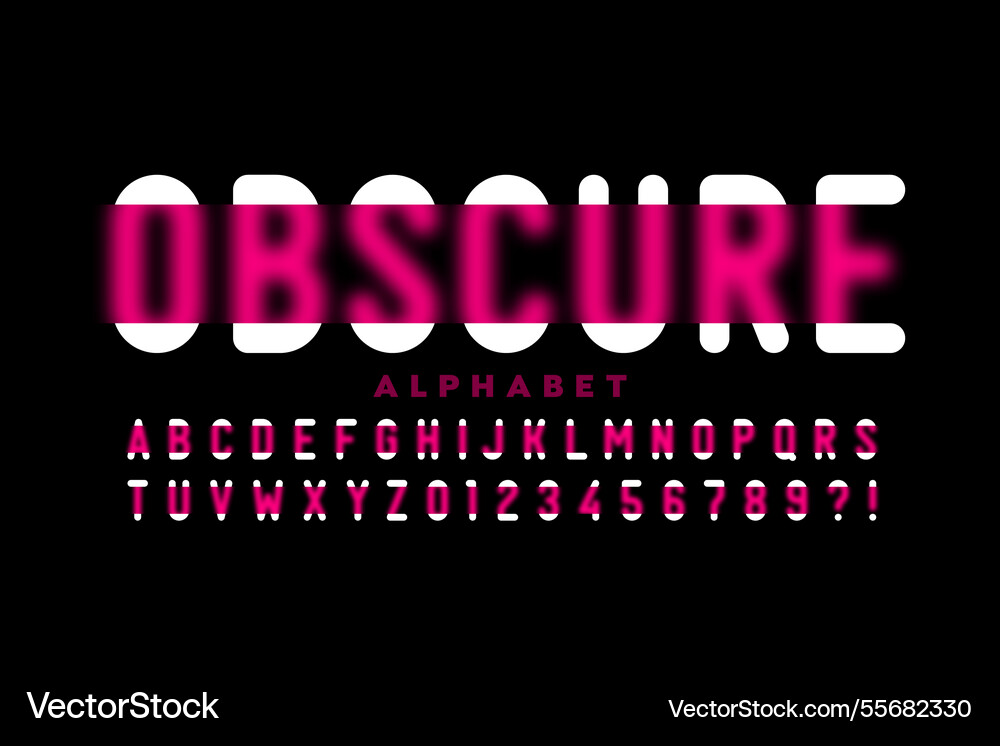 Obscure blurry style font typography design Vector Image