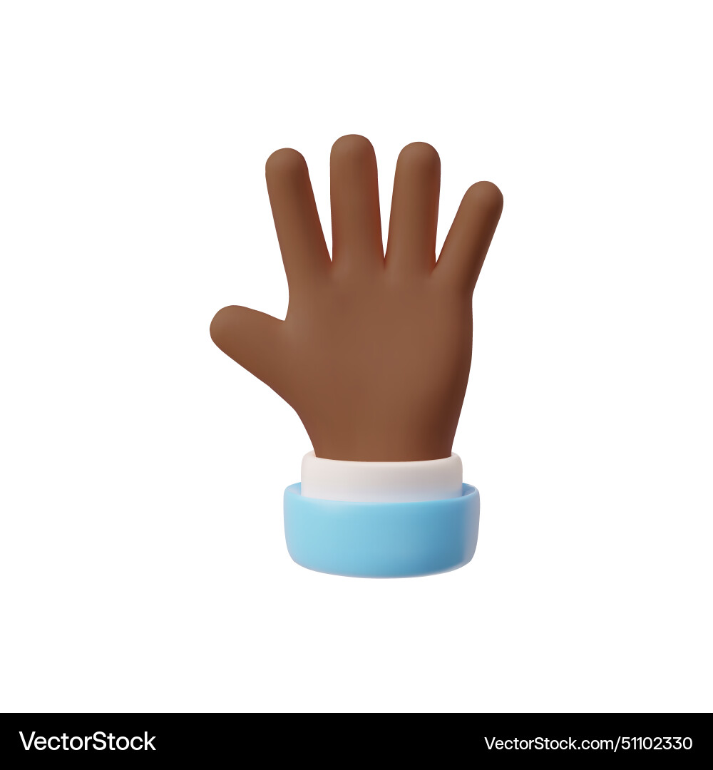 Open hand gesture 3d icon Royalty Free Vector Image