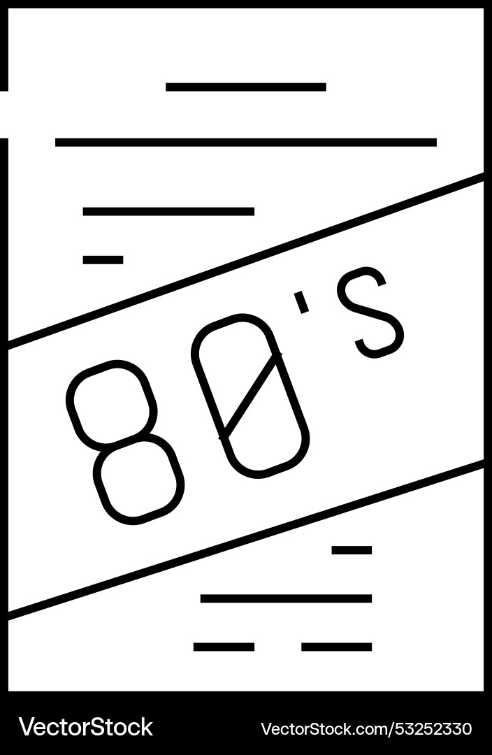 Poster disco 80s line icon Royalty Free Vector Image