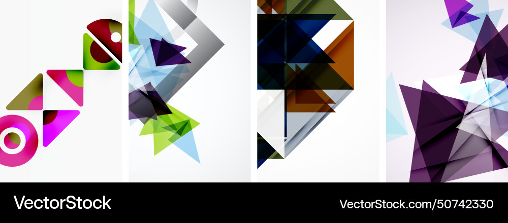 Set of abstract random triangle composition Vector Image