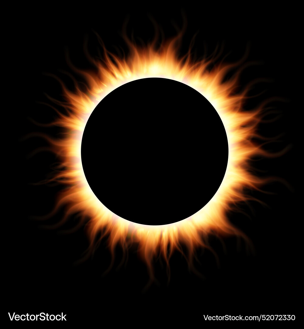 Solar eclipse highly realistic Royalty Free Vector Image