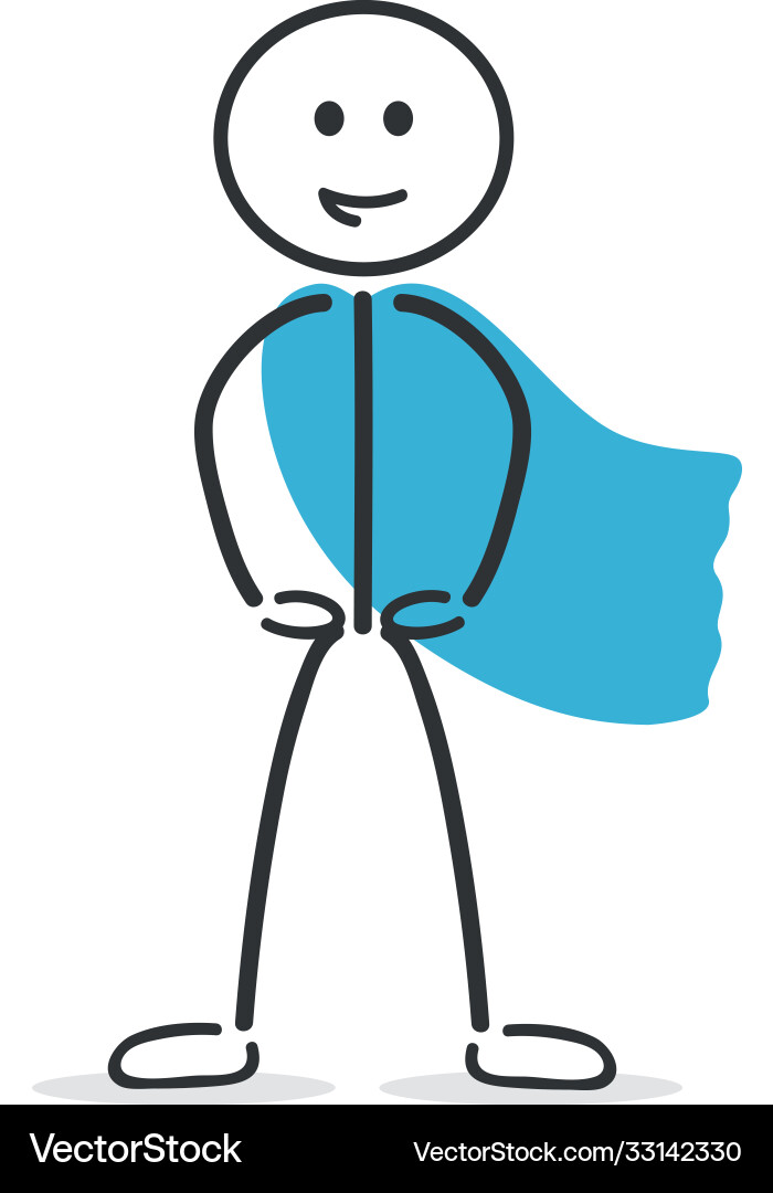 Superhero Stick Figure Royalty Free Vector Image
