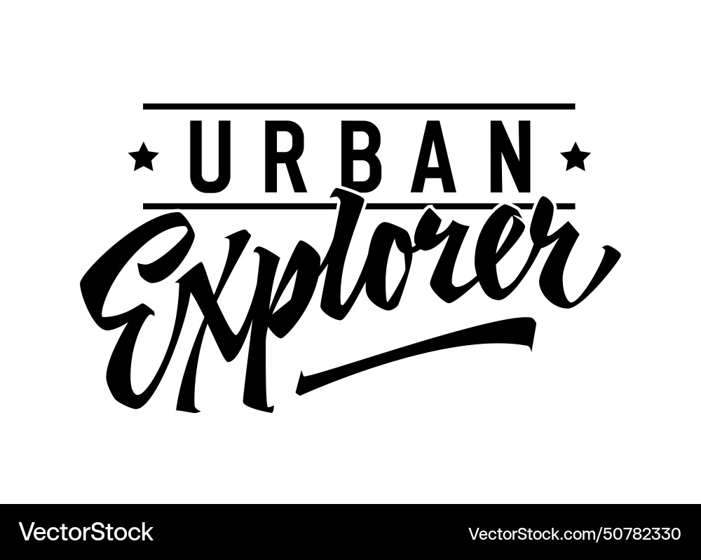 Urban explorer dynamic lettering design isolated Vector Image