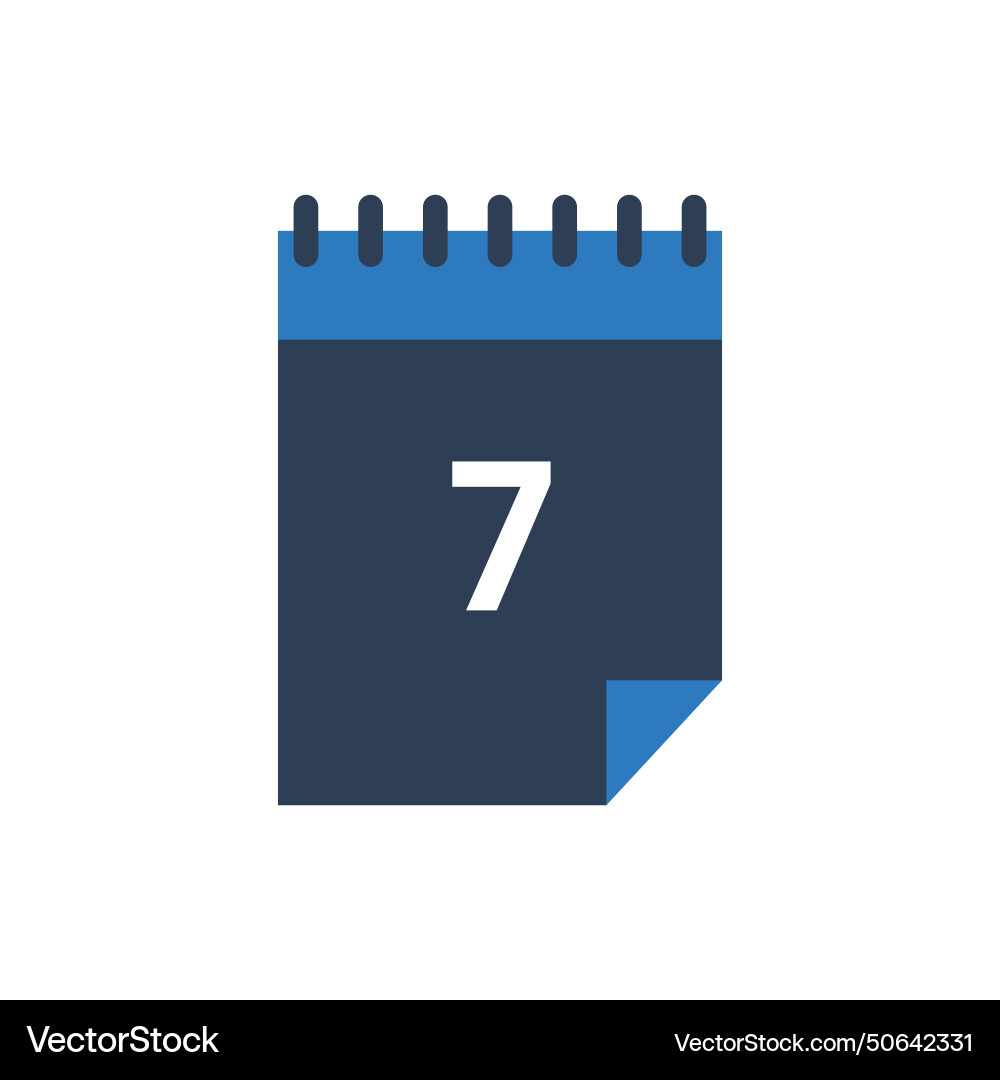 7 calendar icon date for appointment Royalty Free Vector