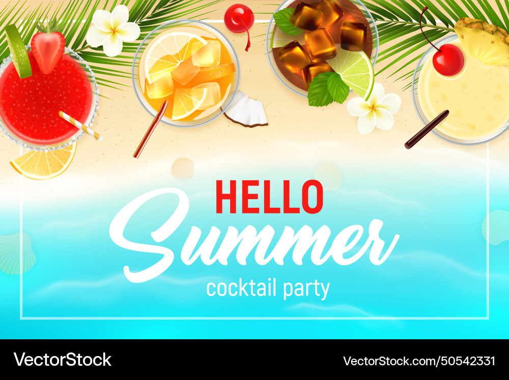 Cocktails realistic poster Royalty Free Vector Image
