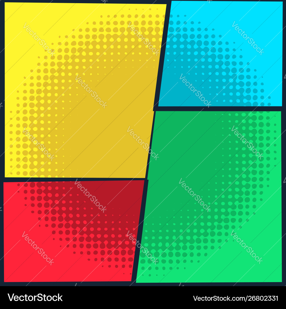 Comic book page background template with halftone Vector Image