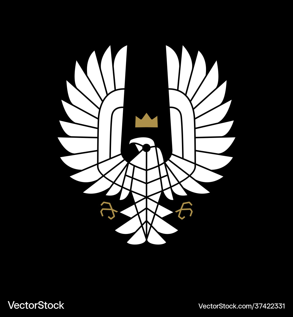 Condor bird prey king crown logo icon Royalty Free Vector