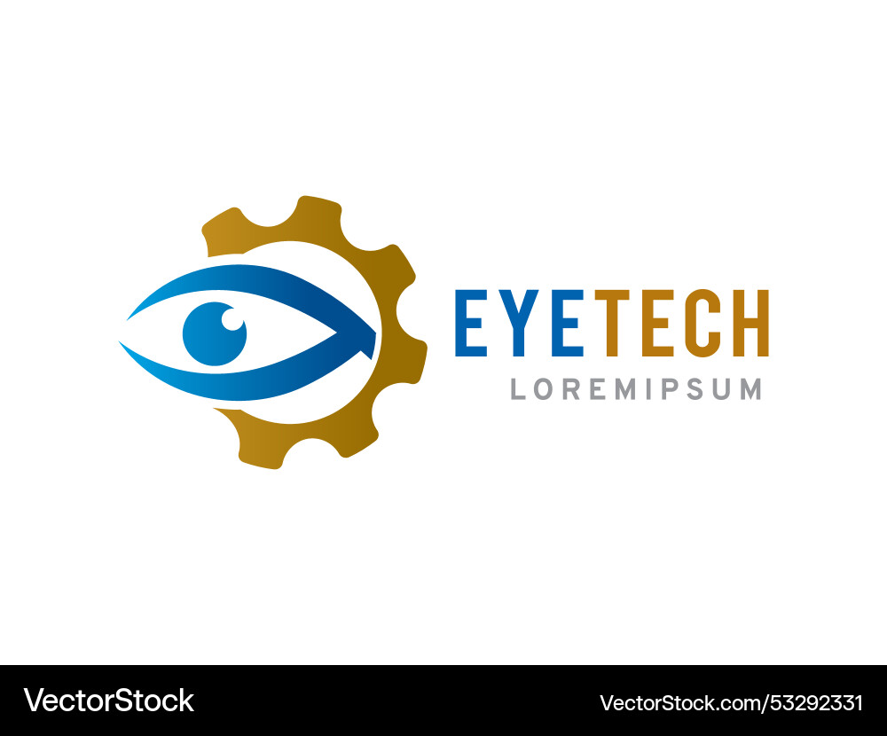 Eye tech logo symbol or icon template Royalty Free Vector