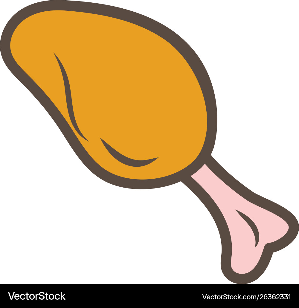 Fried chicken leg icon logo Royalty Free Vector Image
