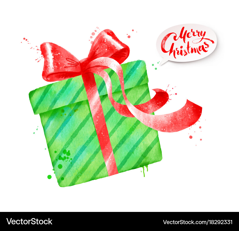 Green color gift Royalty Free Vector Image - VectorStock