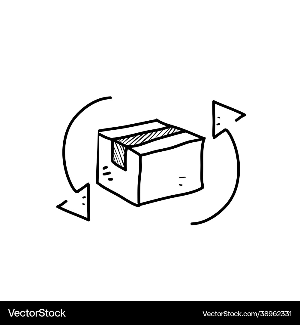 Hand drawn doodle return package or order Vector Image