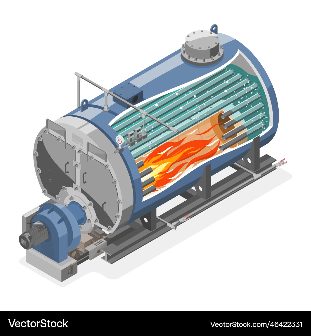 Industrial Boiler System Diagram Royalty Free Vector Image