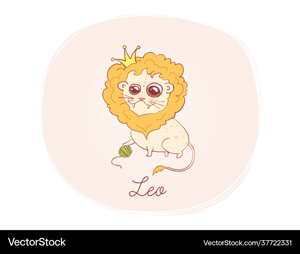 Leo in cartoon style zodiac Royalty Free Vector Image