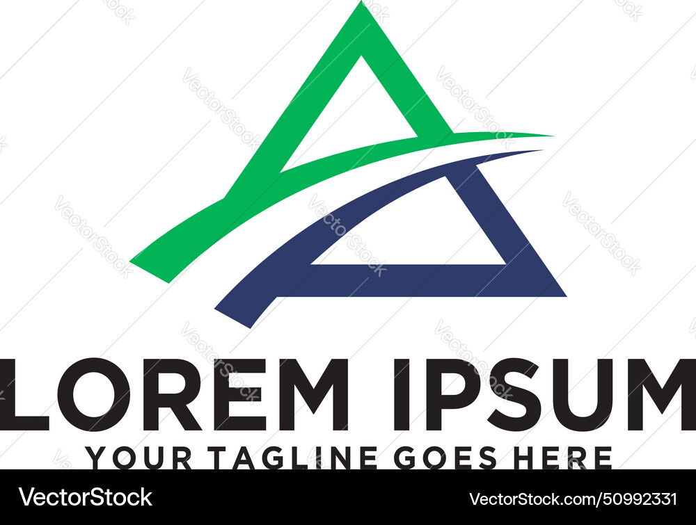 Letter a highway road logo Royalty Free Vector Image