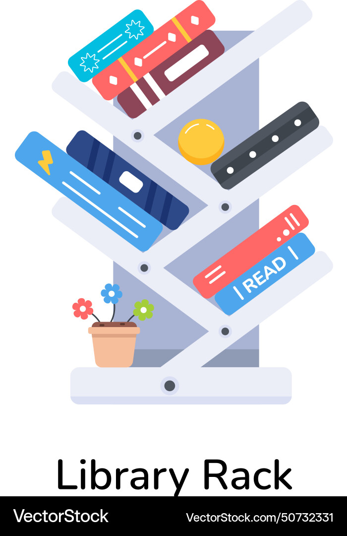 Library rack Royalty Free Vector Image - VectorStock