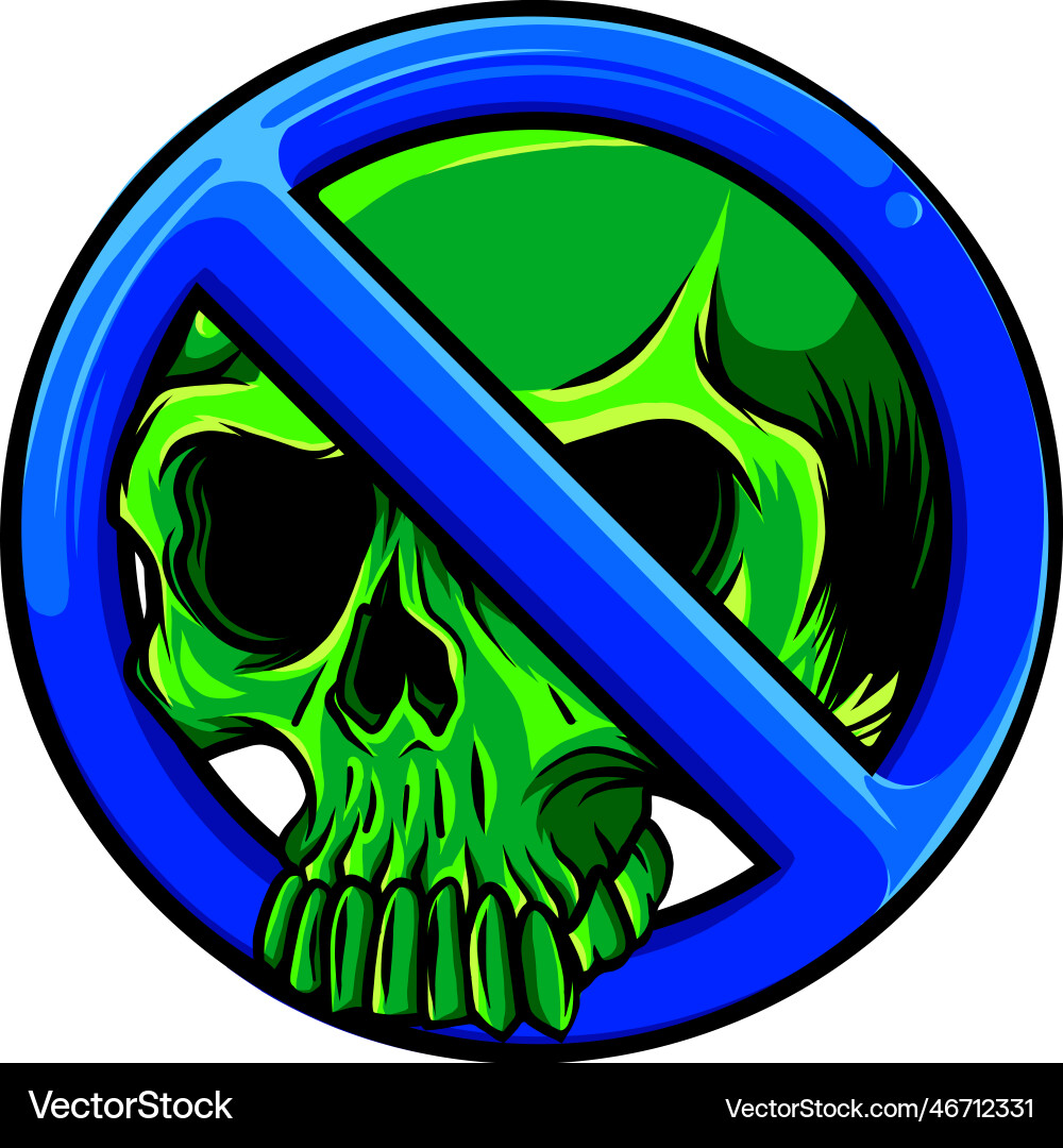 No skull symbol isolated on white background Vector Image