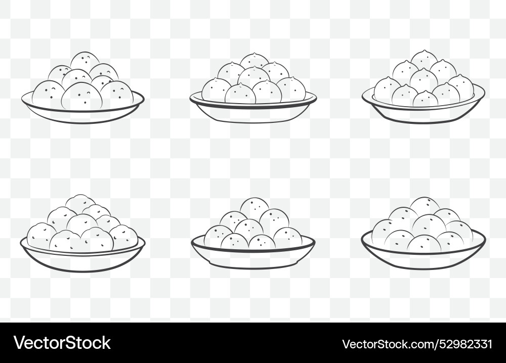 Print sev puri art set Royalty Free Vector Image