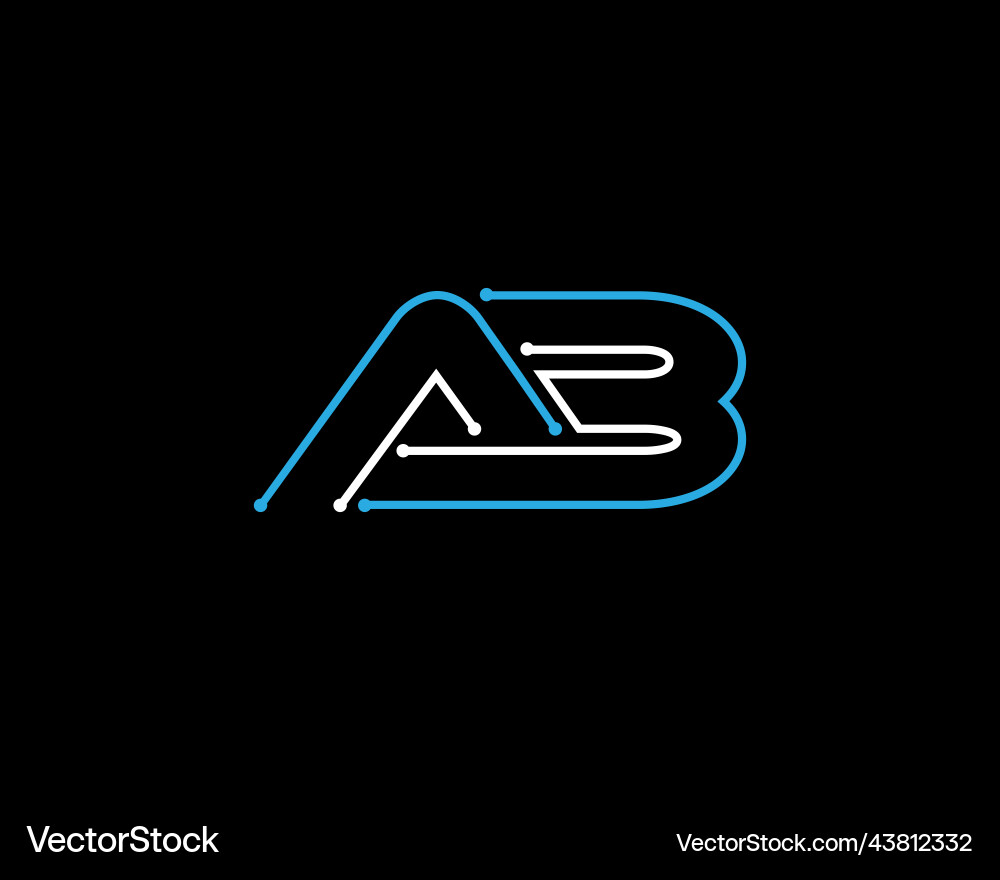 AB Technology Network Logo Royalty Free Vector Image