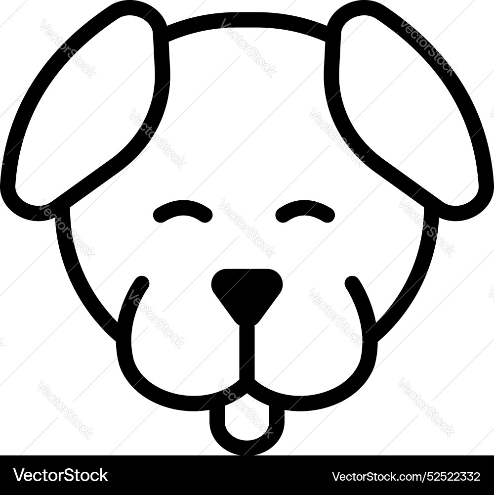 Animal head cute dog face line icon simple Vector Image