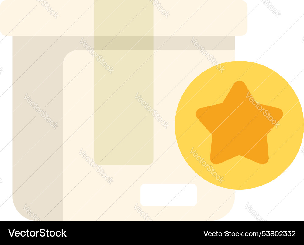 Cardboard box with star for high customer rating Vector Image