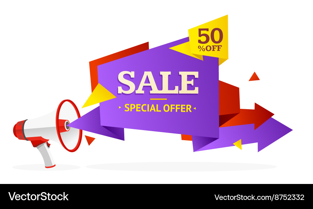 Discount banner sticker Royalty Free Vector Image