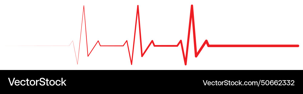 Heart beat line symbol flatline stock Royalty Free Vector