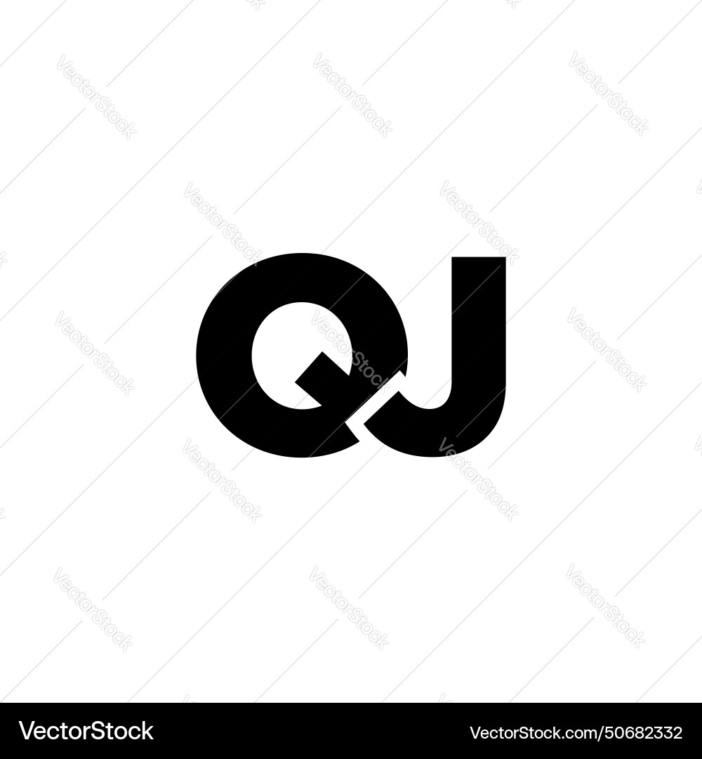 Letter q and j qj logo design template minimal Vector Image