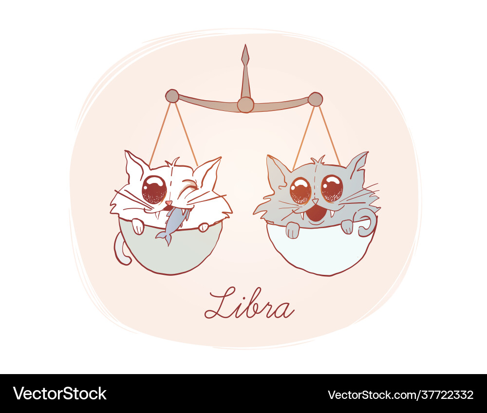 Libra in cartoon style zodiac Royalty Free Vector Image