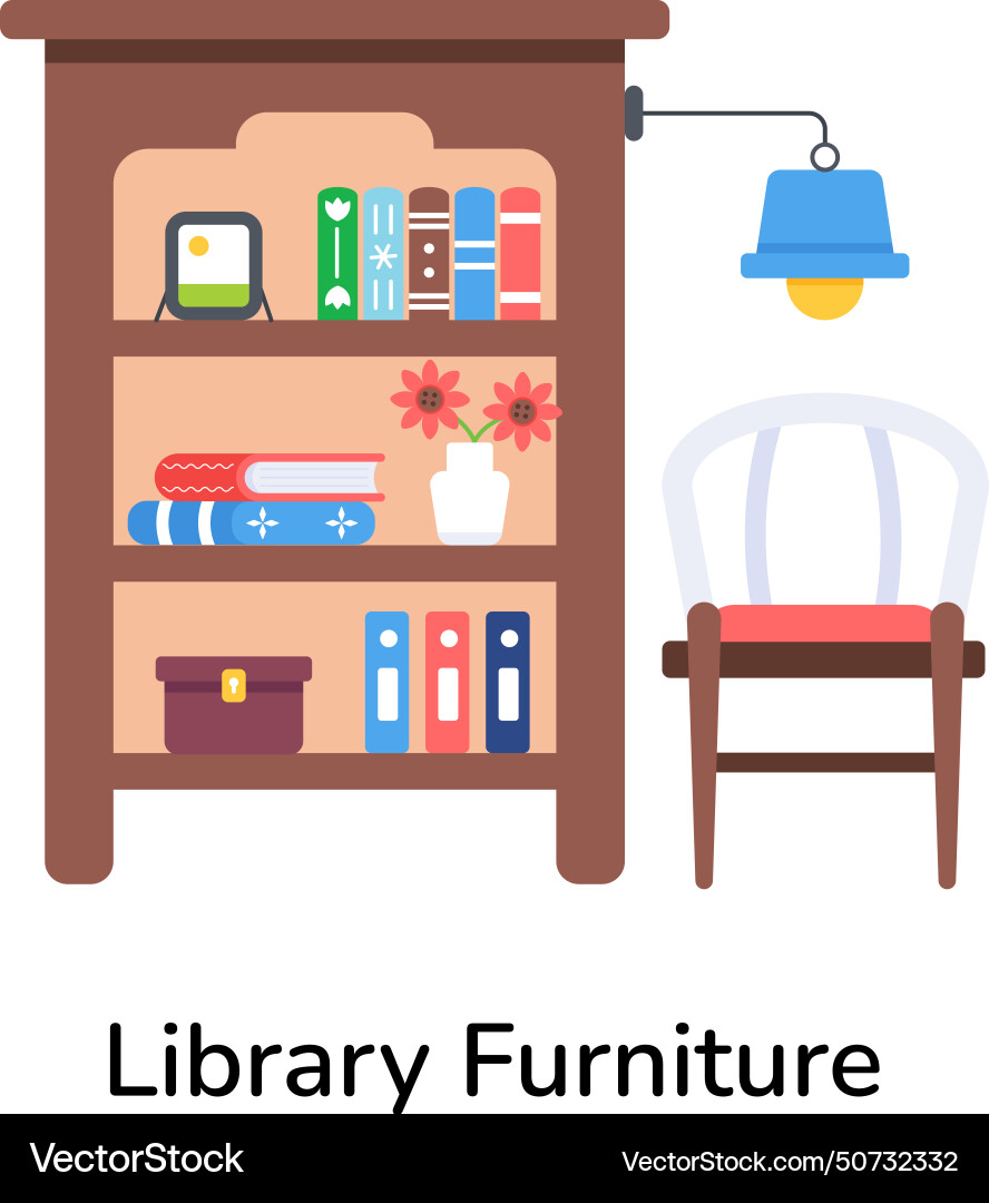 Library furniture Royalty Free Vector Image - VectorStock
