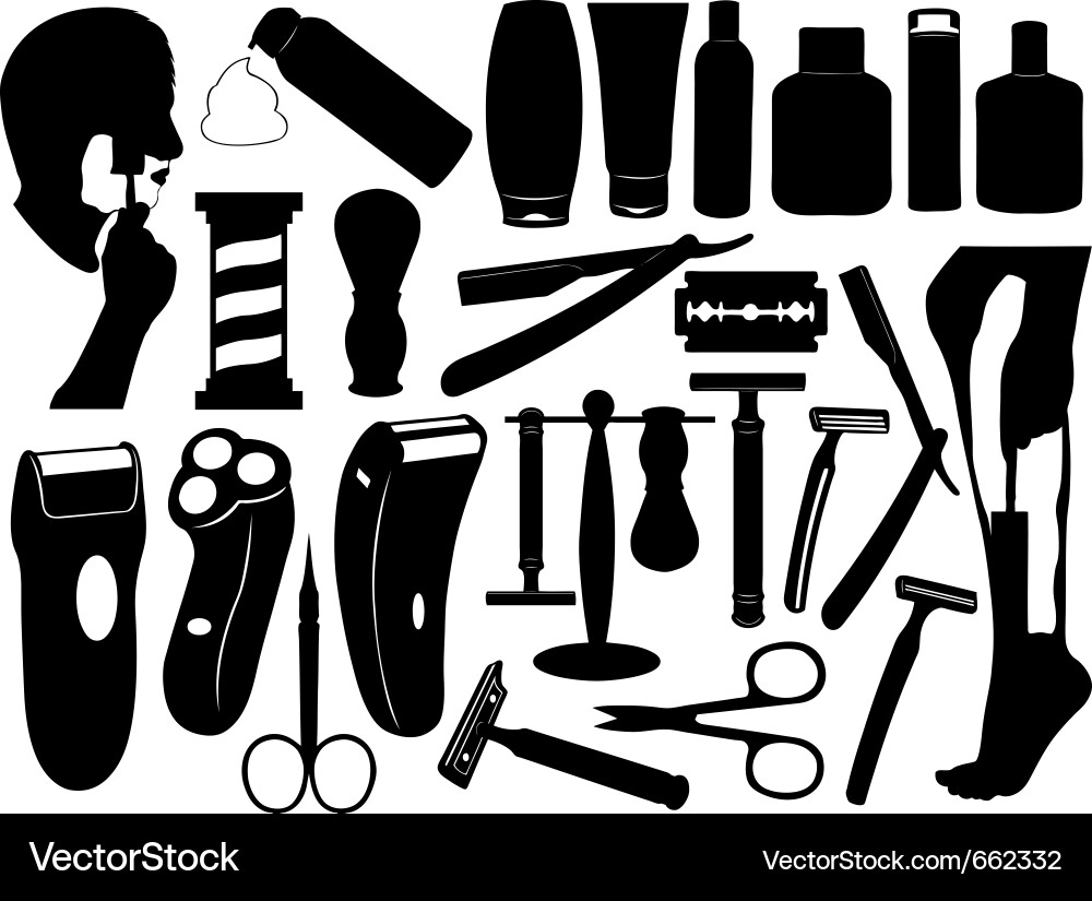 Shaving Kit Collection Royalty Free Vector Image