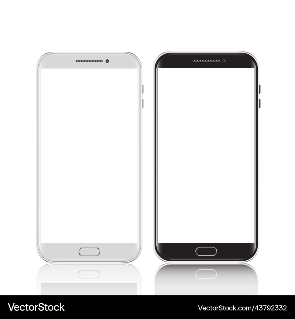 Smartphones black and white smartphone isolated Vector Image