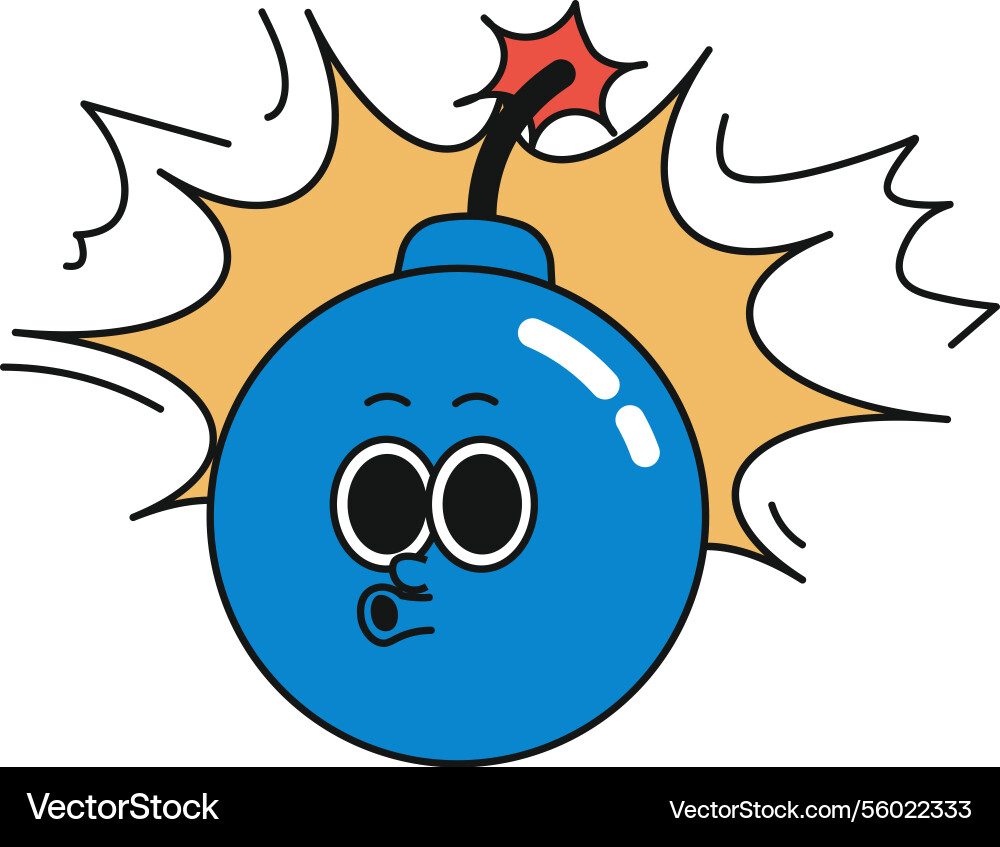 Cartoon bomb character Royalty Free Vector Image