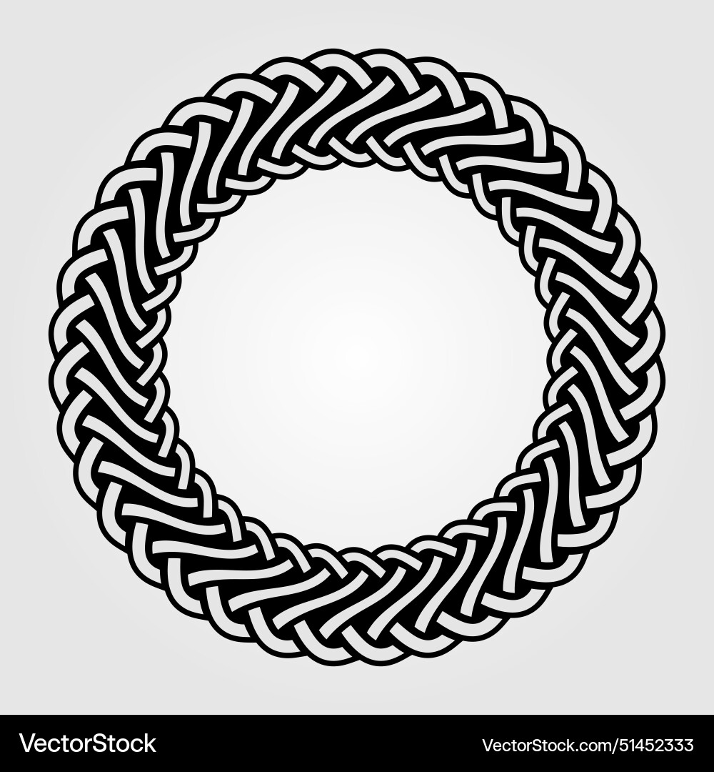 Celtic style round frame isolated Royalty Free Vector Image
