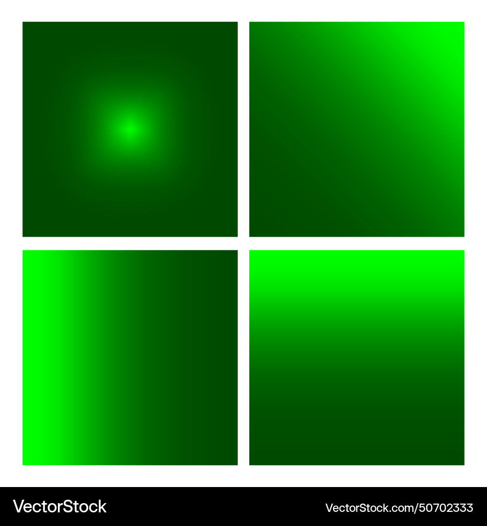 Collection of green gradient backgrounds Vector Image