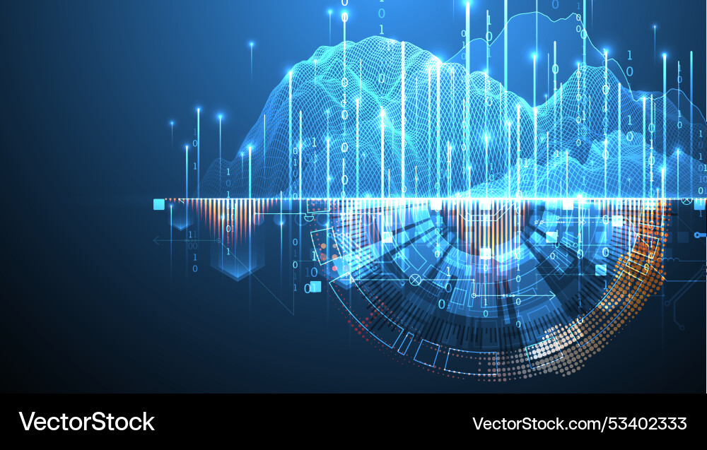 Data science scientific-technological background Vector Image