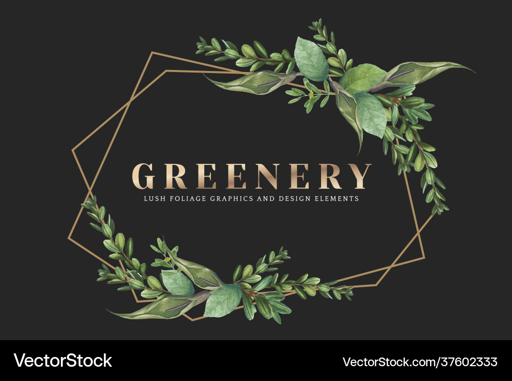Elegant Greenery Frame Royalty Free Vector Image