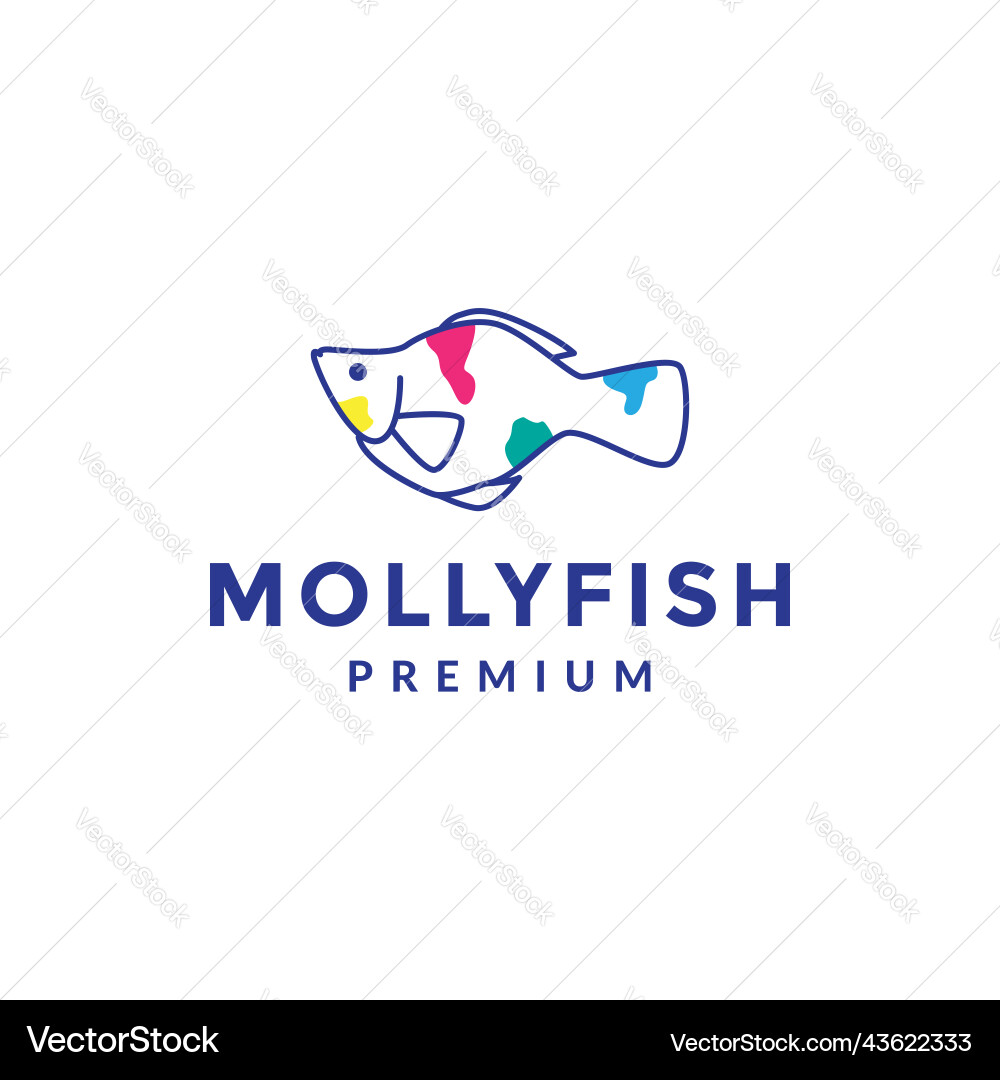 Guppy fish abstract logo design Royalty Free Vector Image