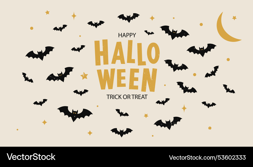 Happy halloween poster with bat icons Royalty Free Vector