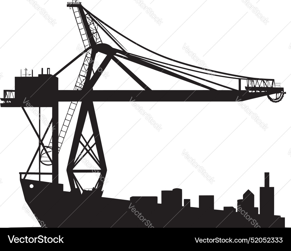 Harbor infrastructure symbol crane logo dockside Vector Image