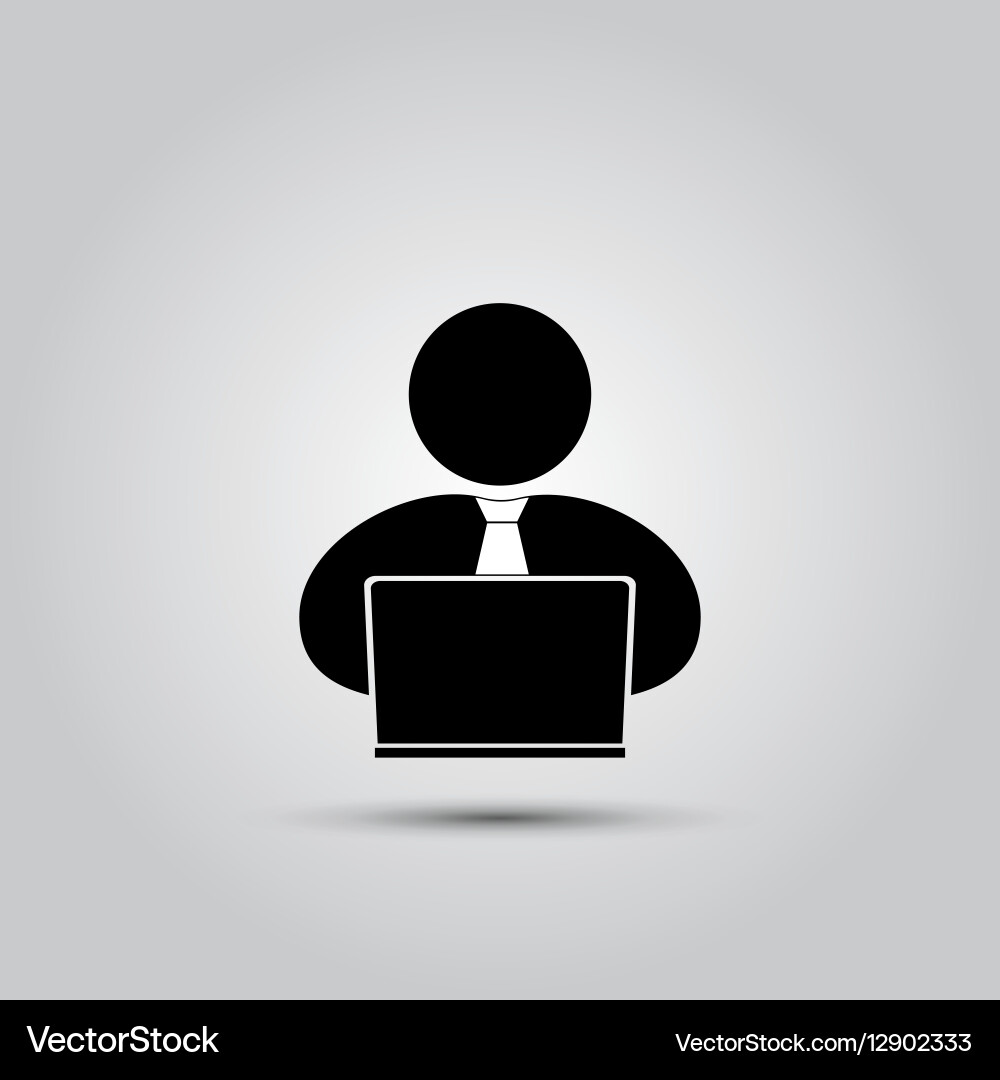 Person work computer icon Vector Images & Graphics for Commercial Use ...