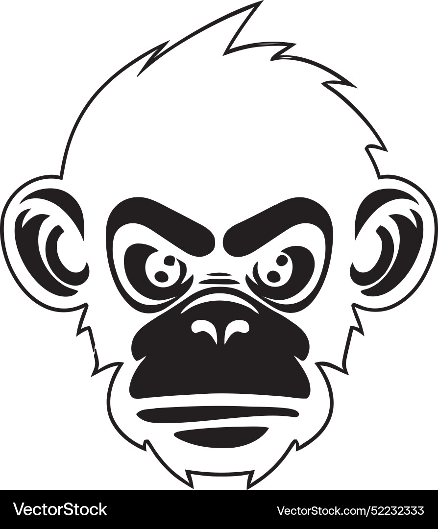 Monochrome jungle serenitynightfall s primate Vector Image